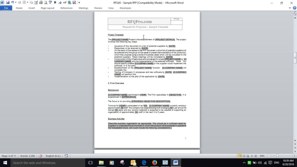 More Sample RFP Forms - RFQPro.com